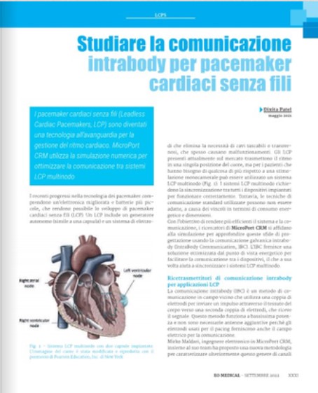 Studiare la comunicazione intrabody per pacemaker cardiaci senza fi li ...